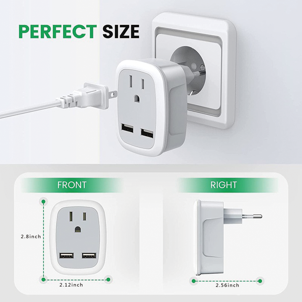 International Power Plug with 2 USB, Type C Outlet - AJFashionGroup